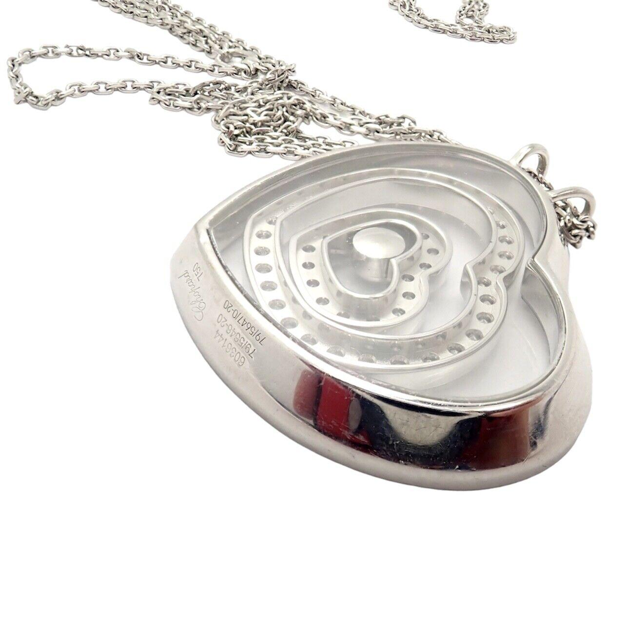 Chopard Happy Spirit Heart Diamond Large White Gold Pendant Necklace at ...