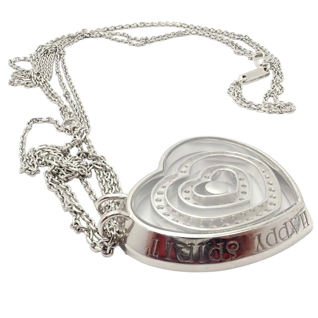 Chopard Happy Spirit Heart Diamond Large White Gold Pendant Necklace at ...