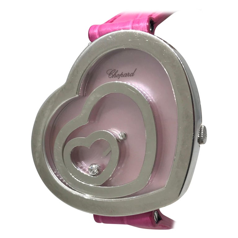 Chopard Happy Spirit Hearts White Gold Pink Mother of Pearl Ladies ...