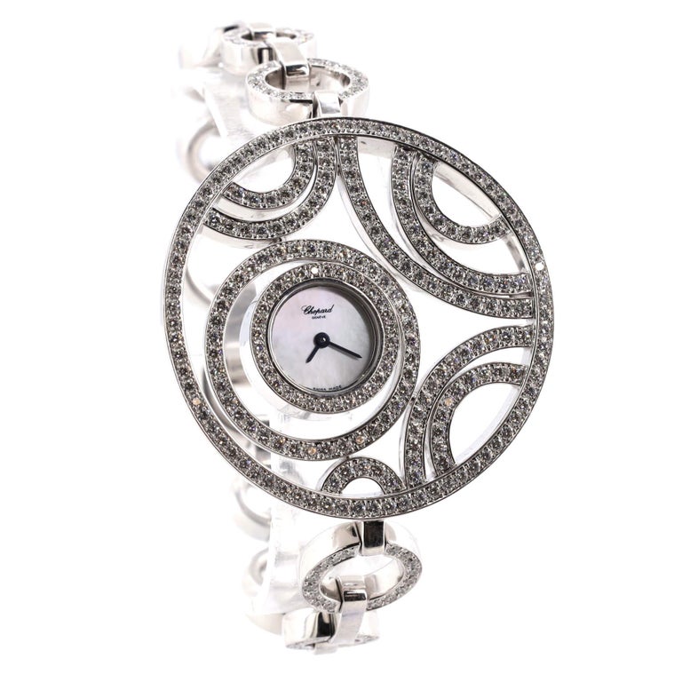 Chopard Happy Spirit Round Quartz Watch White Gold with Diamond Bezel ...