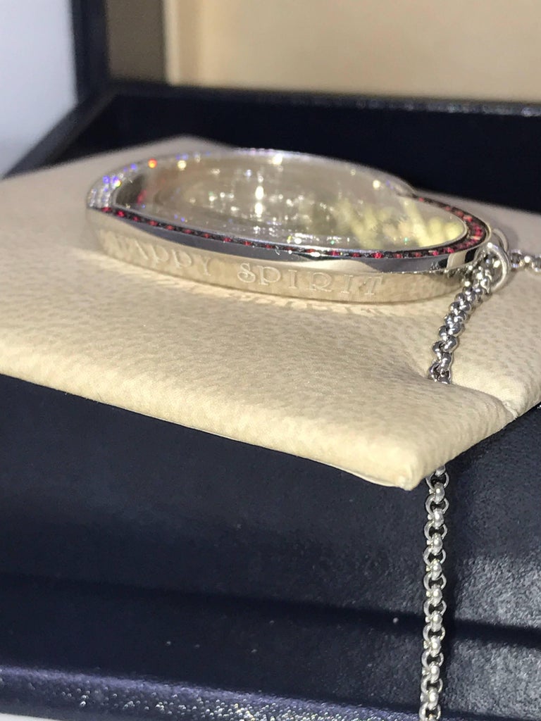 Chopard Happy Spirit White Gold Hearts Pendant with Rubies, Sapphires ...