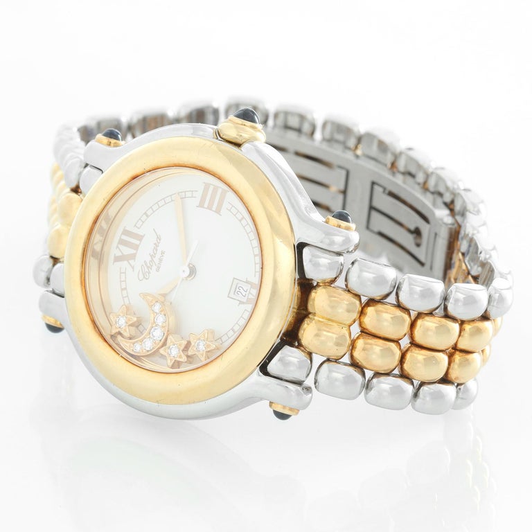 Chopard Happy Sport 18 Karat Yellow Gold and Stainless Steel Watch at ...