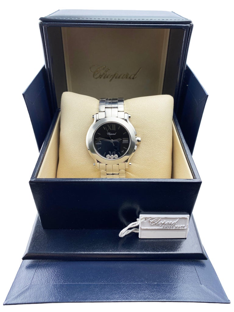 Chopard Happy Sport 278477-3014 Black Dial Ladies Watch For Sale at 1stDibs