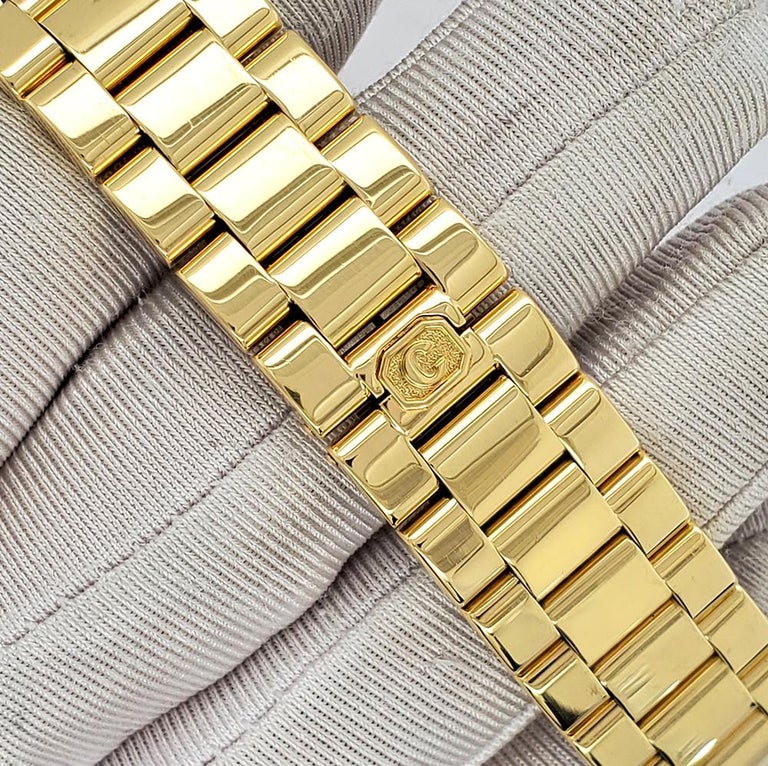Chopard Happy Sport White Dial Square Yellow Gold Quartz Watch For Sale ...