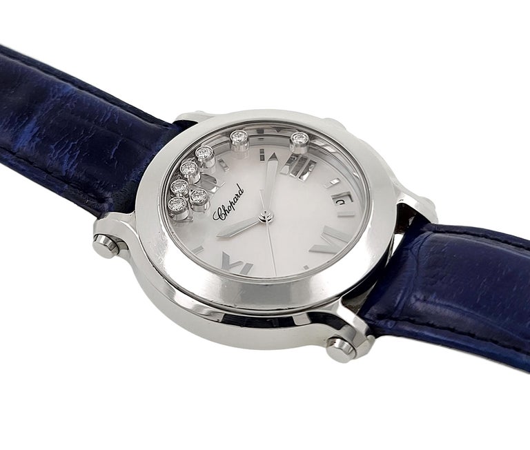 Chopard Happy Sport 8475 Round 7 Diamonds MOP Mother of Pearl Dial ...