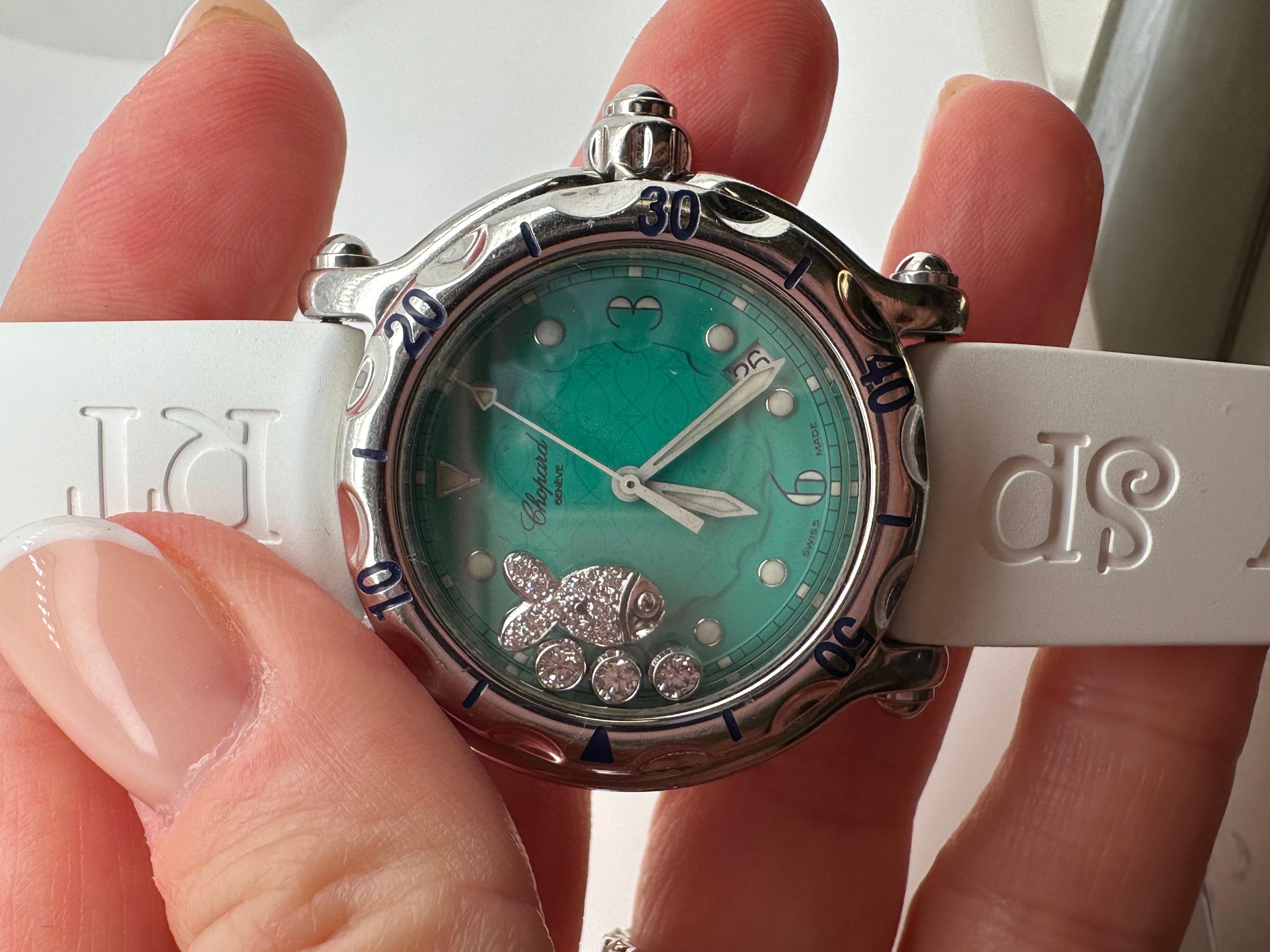 Chopard Happy Sport Diamond watch Fish RARE FIND For Sale at 1stDibs