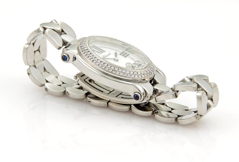 Chopard Happy Sport Oval 7 Floating Diamonds Ladies Stainless Steel ...