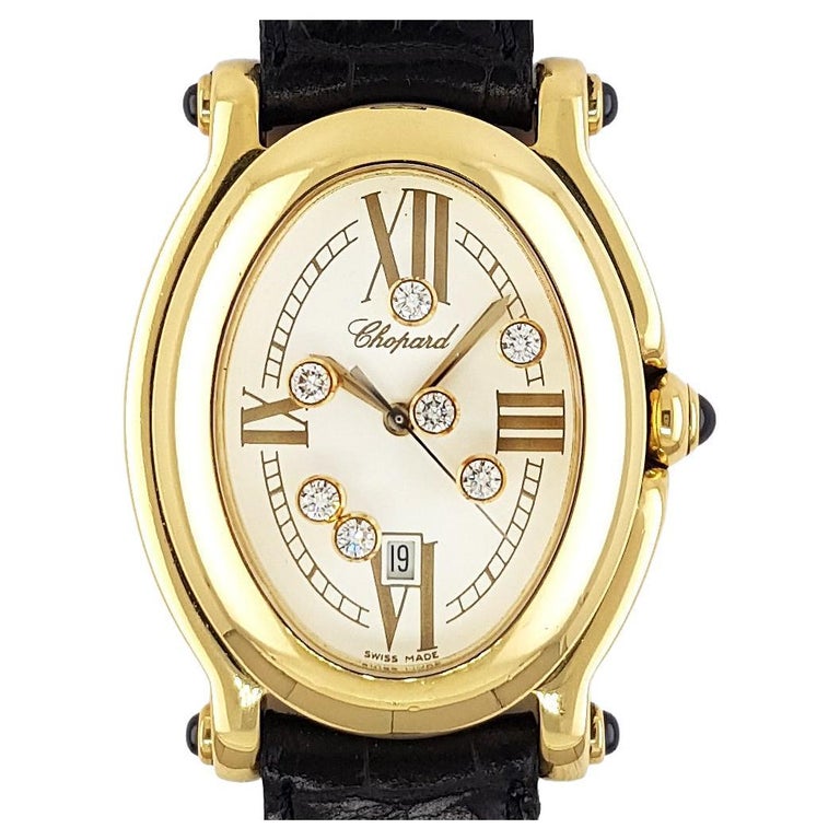 Chopard Montre Happy Sport ovale Happy Sport Date 7000 en or 18 carats ...