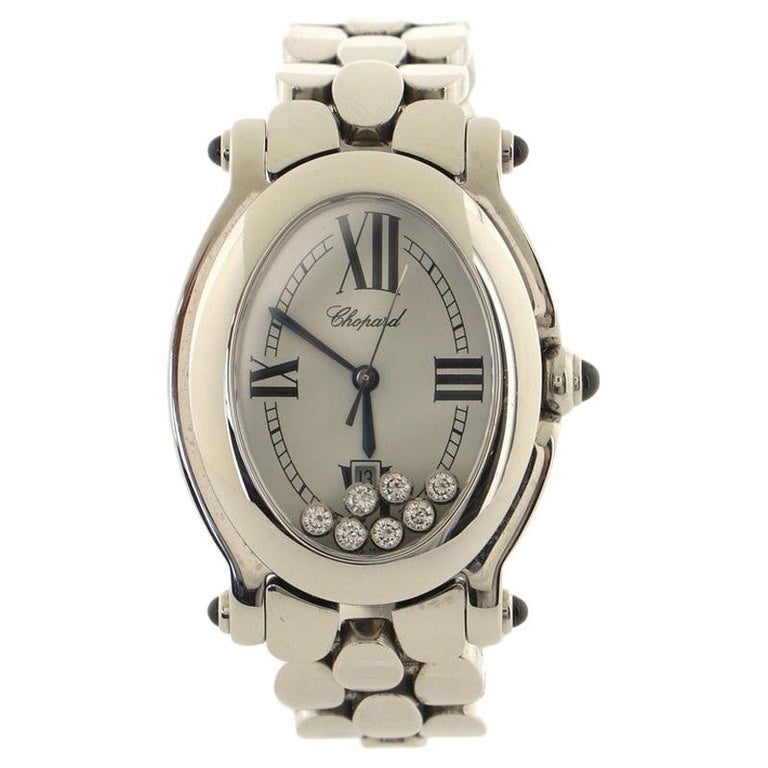 Chopard Happy Sport Oval Quartz Watch Stainless Steel with Floating ...