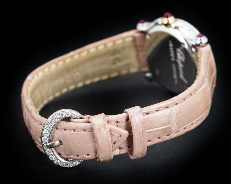 Chopard Happy Sport Pink and White Diamond Set Pink Mother of Pearl ...