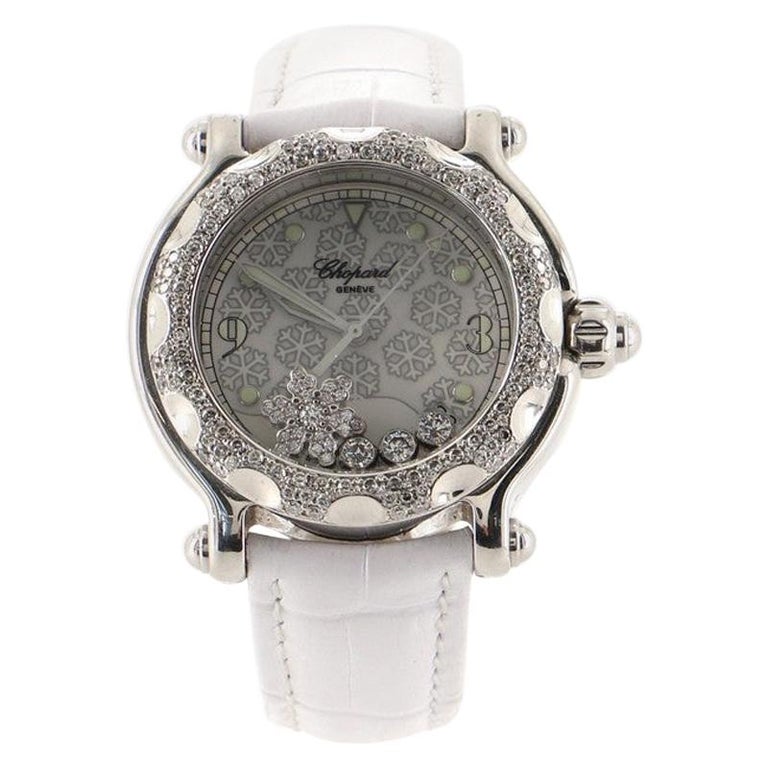 Chopard Happy Sport Snowflake Round Quartz Watch Stainless Steel and ...