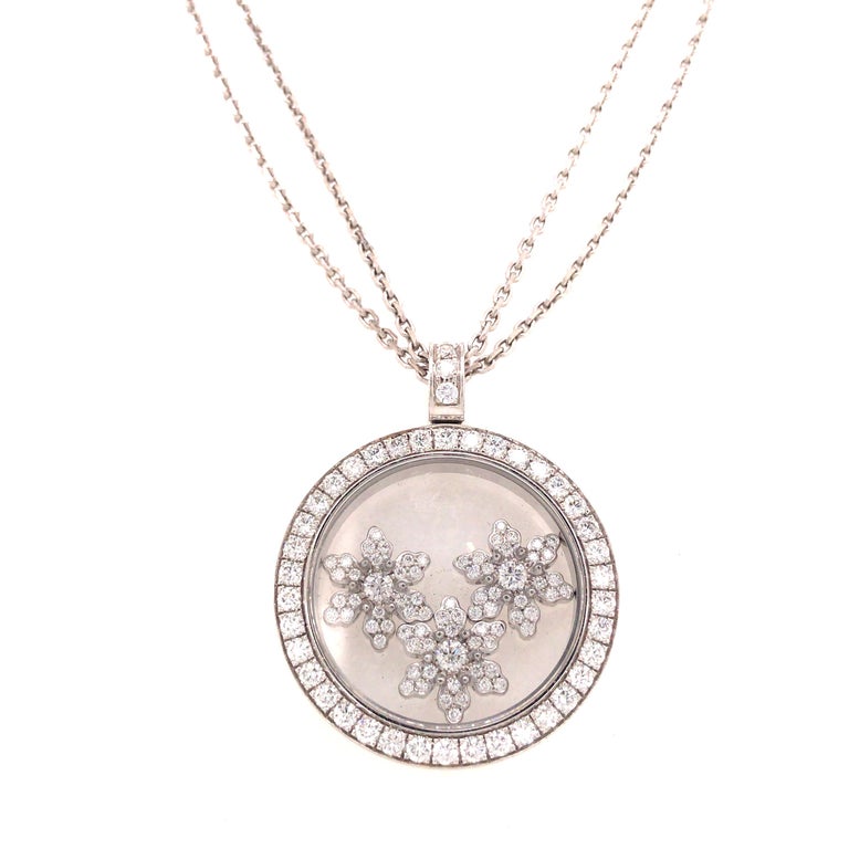 Chopard Happy Sport Snowflakes Pendant Double Strand Necklace in 18K ...