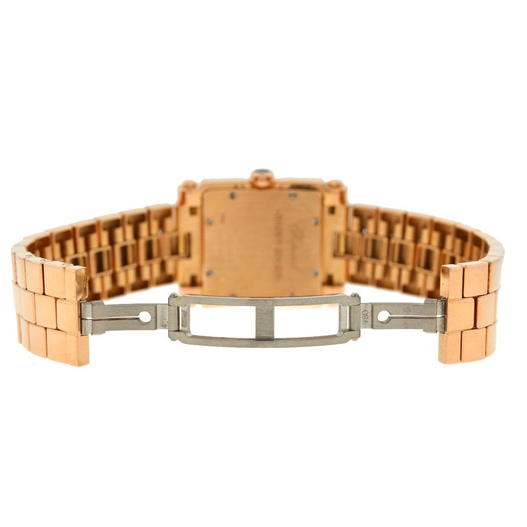 Chopard Happy Sport Square 18k Rose Gold 7 Floating Diamonds MOP Dial ...