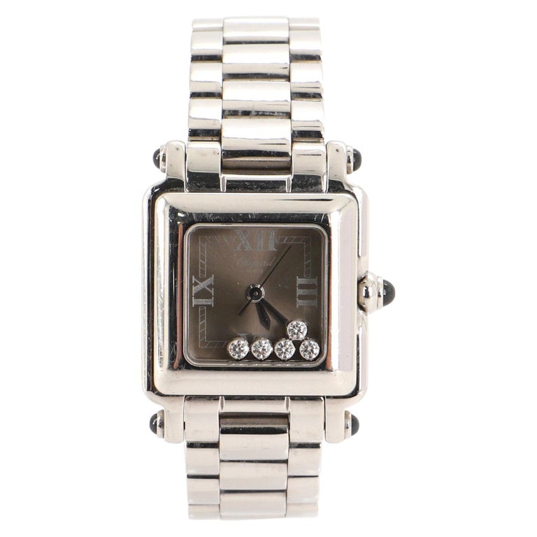 Chopard Happy Sport Square Quartz Watch Stainless Steel with Diamonds ...