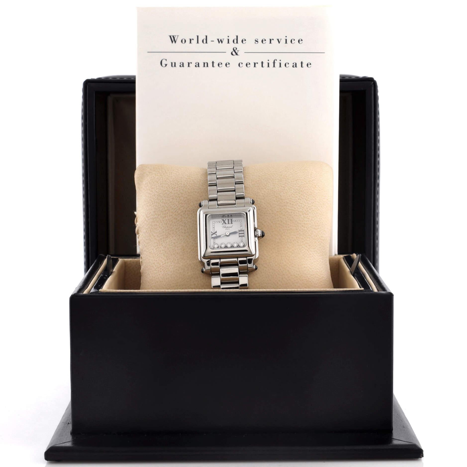 Chopard Happy Sport Square Quartz Watch Stainless Steel with Floating ...