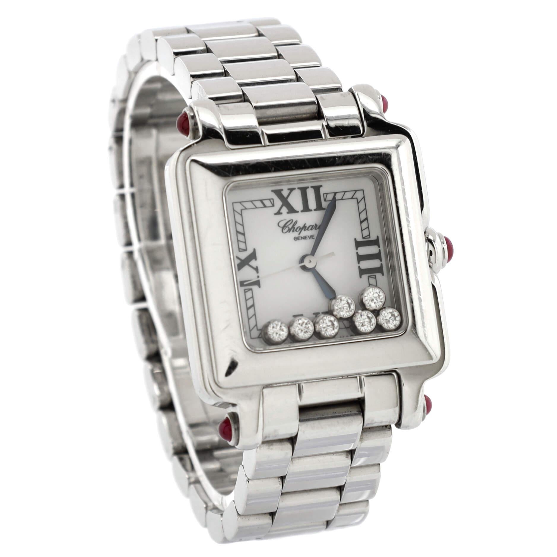 Chopard Happy Sport Square Quartz Watch Stainless Steel with Floating ...