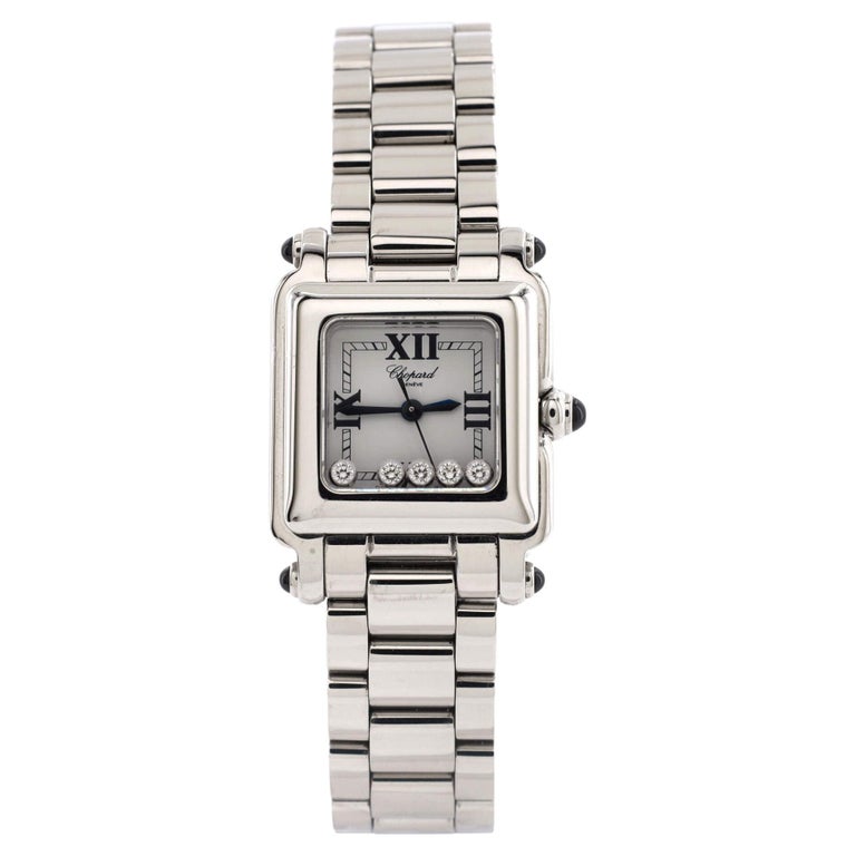 Chopard Happy Sport Square Quartz Watch Stainless Steel with Floating ...
