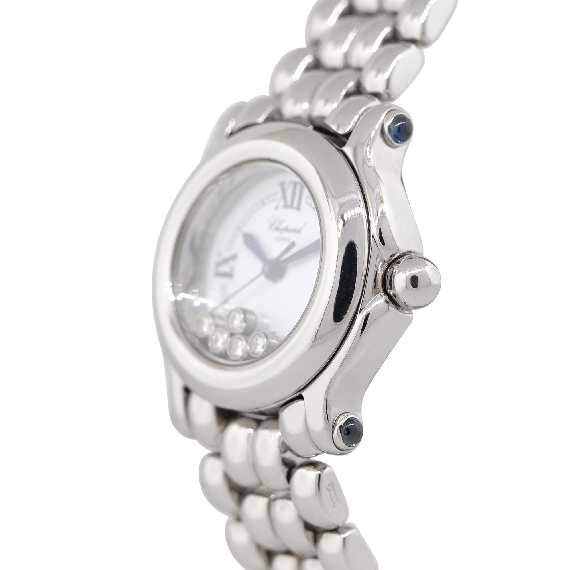 Chopard Happy Sport Stainless Steel Diamond Ladies Watch in Stock For Sale at 1stDibs