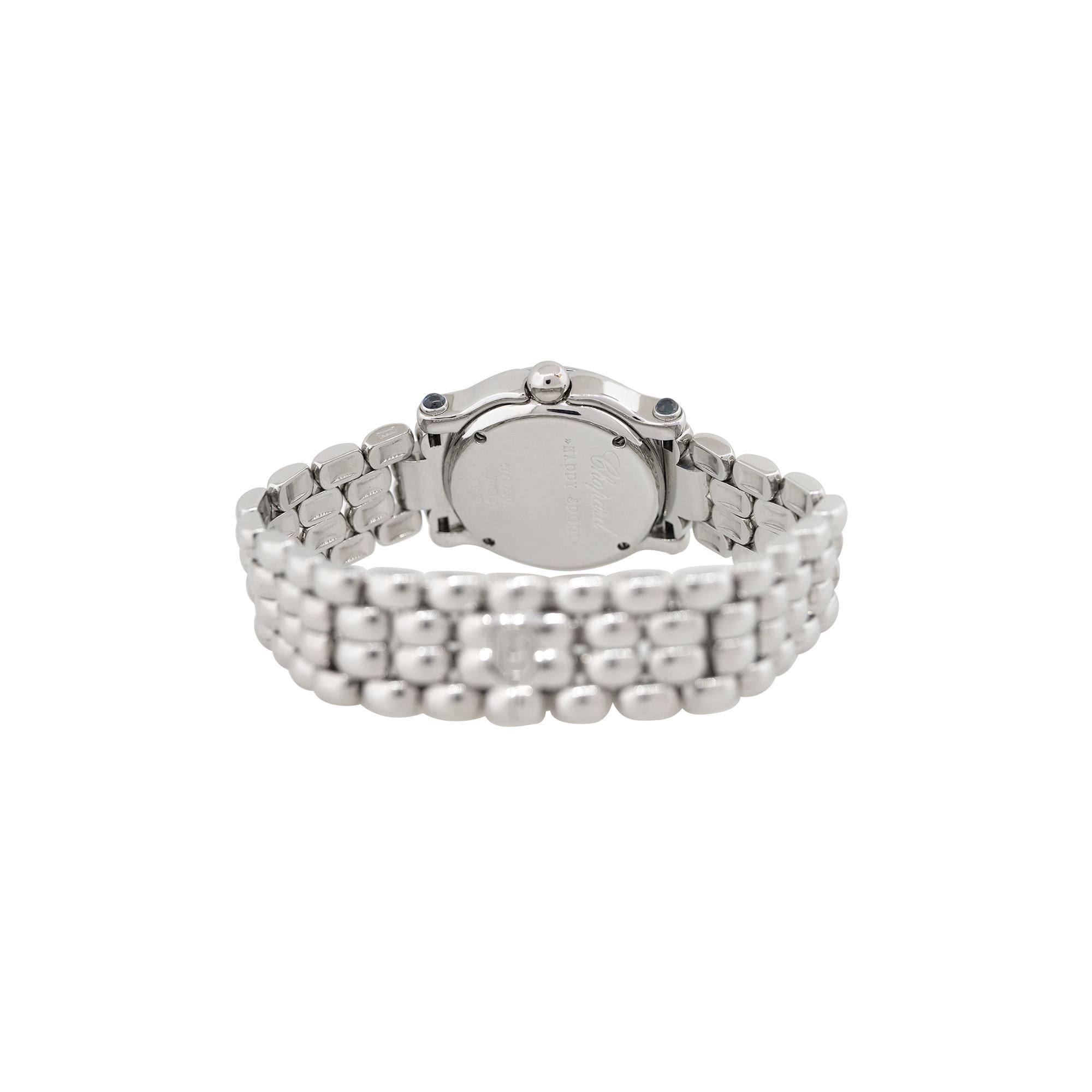 Chopard Happy Sport Stainless Steel Diamond Ladies Watch in Stock For Sale at 1stDibs