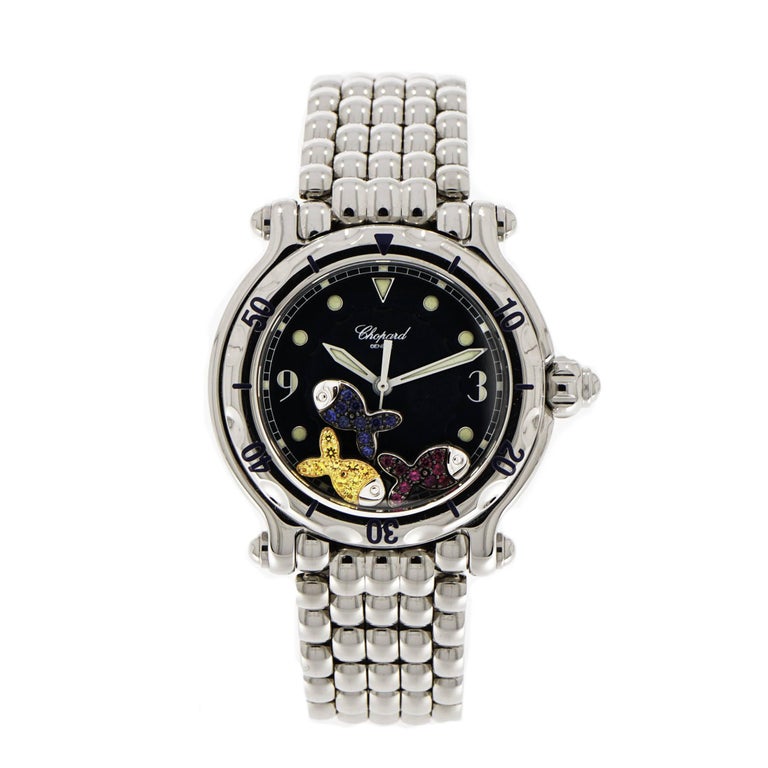 Chopard Happy Sport Stainless Steel Wristwatch with Bejeweled Fish For ...