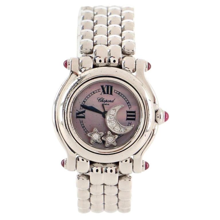 Chopard Happy Sport Star and Moon Round Quartz Watch Stainless Steel ...