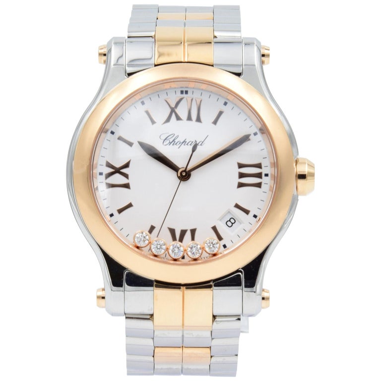 Chopard Happy Sport Two-Tone with Happy Diamonds 278582-6002 at 1stDibs