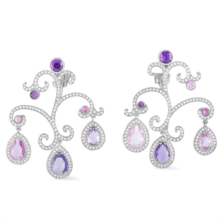 Chopard High Jewelry Diamond Gemstone White Gold Collar Necklace and ...