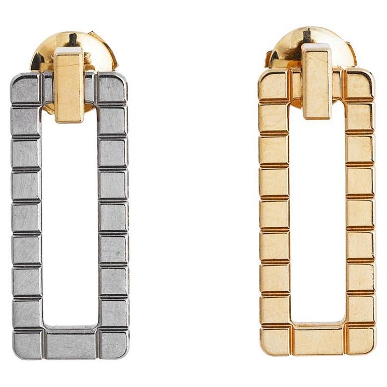 Chopard Ice Cube 18K Two Tone Gold Earrings at 1stDibs