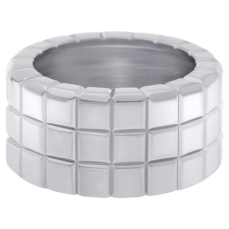 Chopard Ice Cube 18k White Gold Band Ring Sz. 6 For Sale at 1stDibs