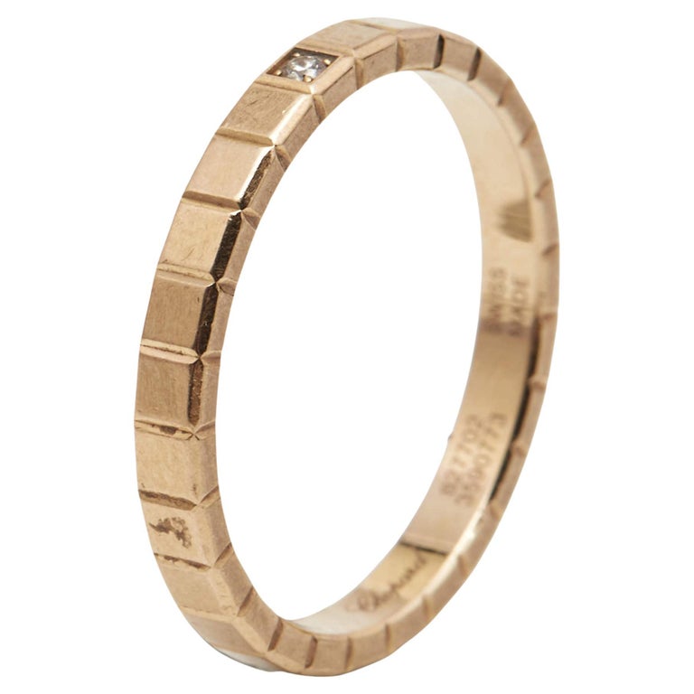 Chopard Ice Cube Diamond 18k Rose Gold Band Ring Size 53 For Sale at ...
