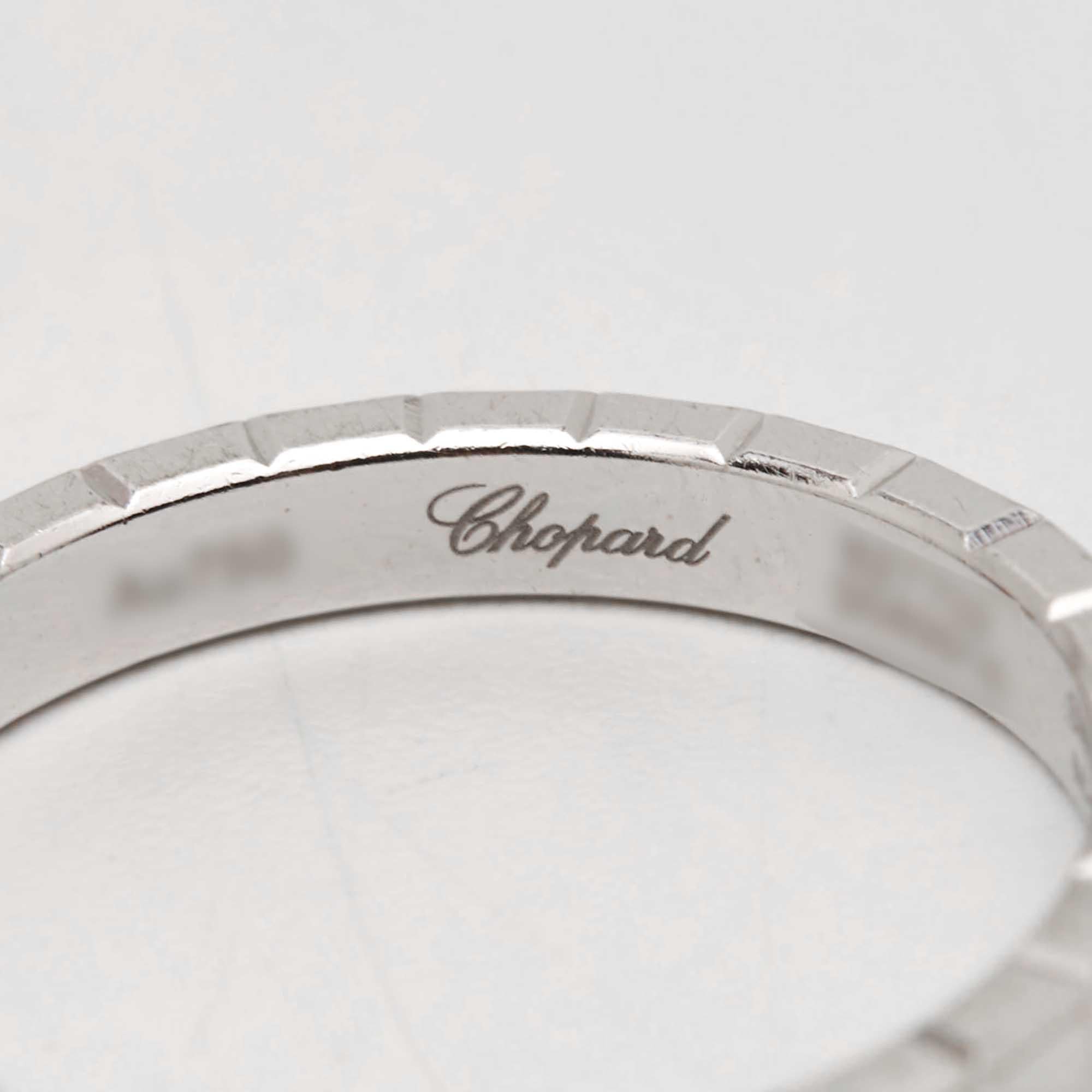 Chopard Ice Cube Diamond 18k White Gold Ring Size 49 For Sale at 1stDibs
