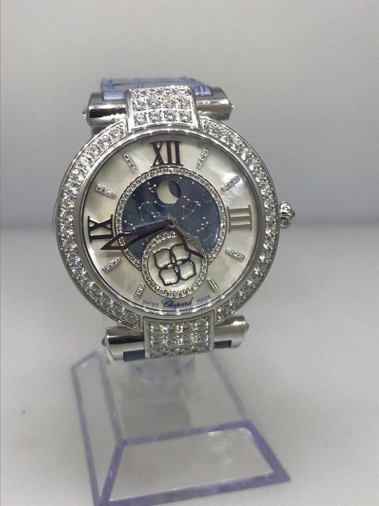 Chopard Imperiale Moonphase Automatic White Gold and Diamond Ladies Watch 38/4246 For Sale at ...