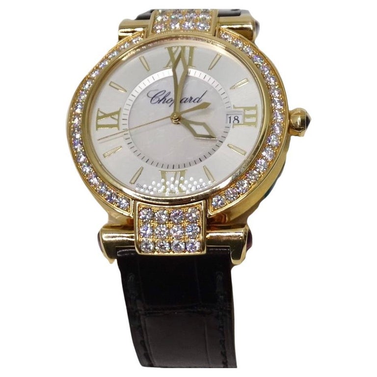 Chopard Imperiale Quartz 36mm Yellow Gold Diamond Watch For Sale at 1stDibs