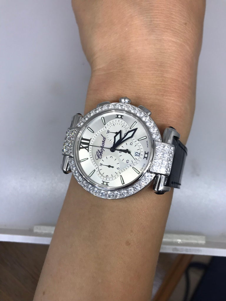 Chopard Imperiale White Gold Diamond Ladies Chronograph Watch 38/4211 ...