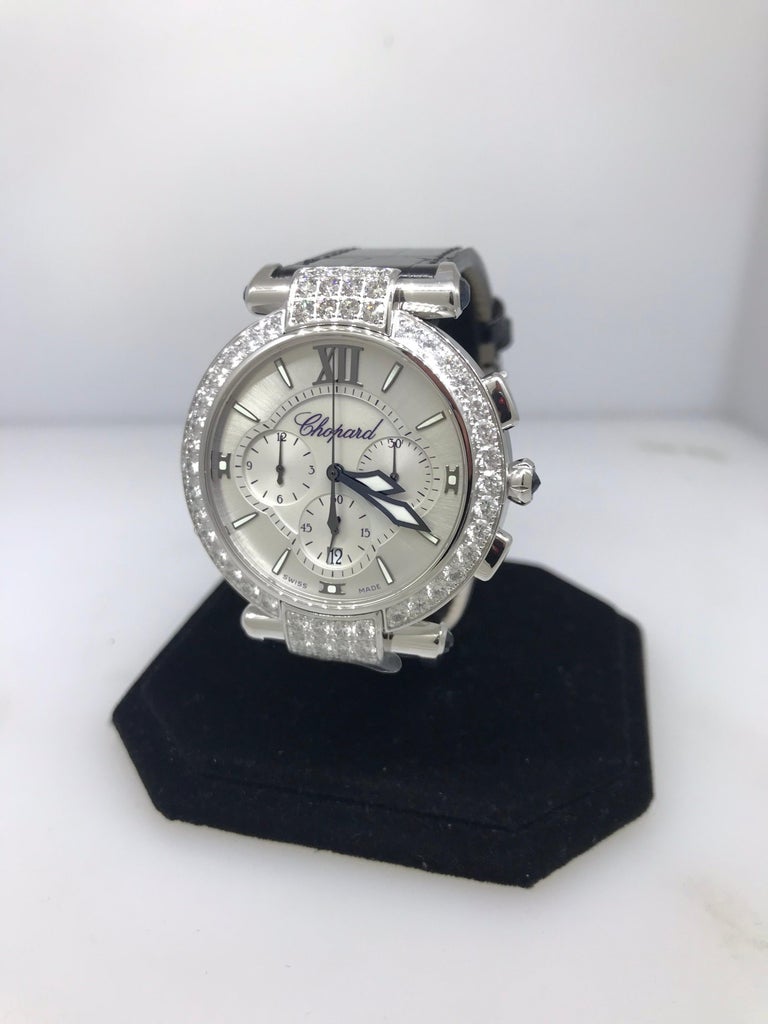 Chopard Imperiale White Gold Diamond Ladies Chronograph Watch 38/4211 ...