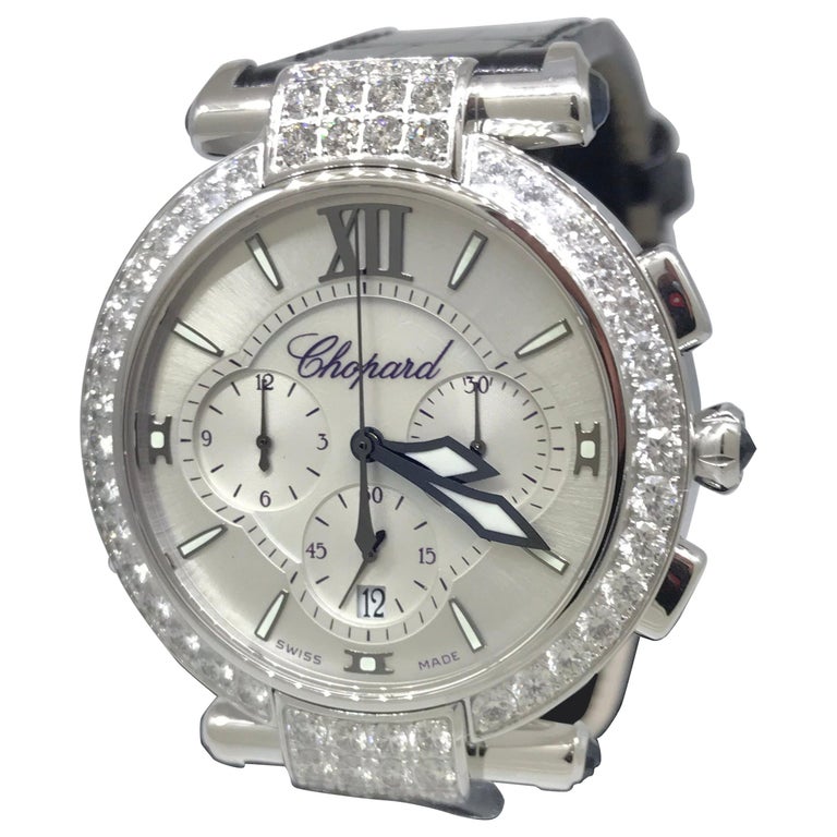 Chopard Imperiale White Gold Diamond Ladies Chronograph Watch 38/4211 ...