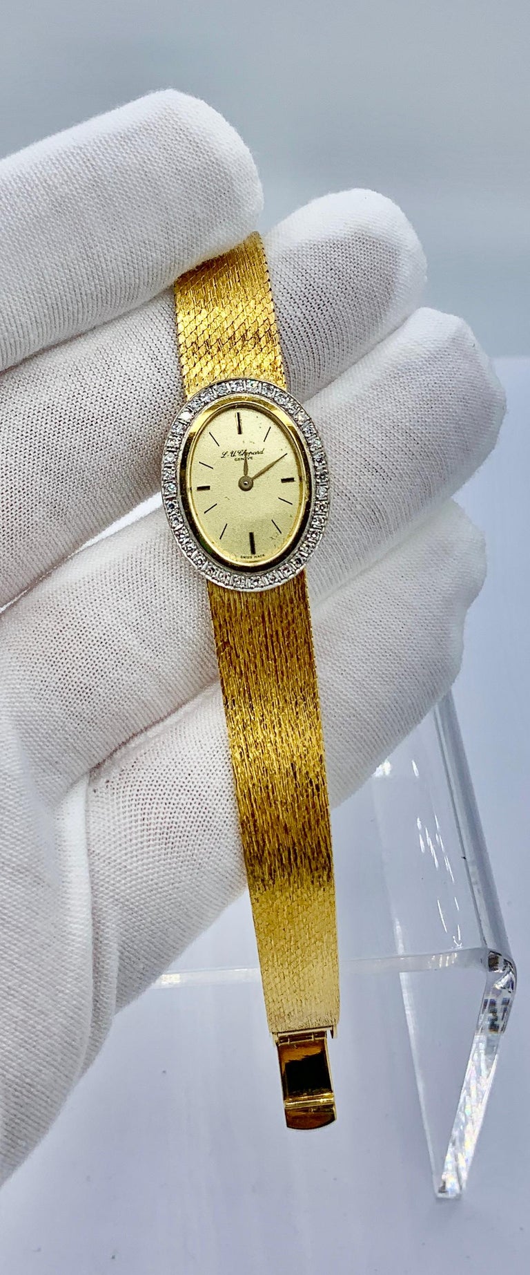 Chopard Ladies Diamond Wristwatch 18 Karat Gold Swiss Watch Retro Mid ...