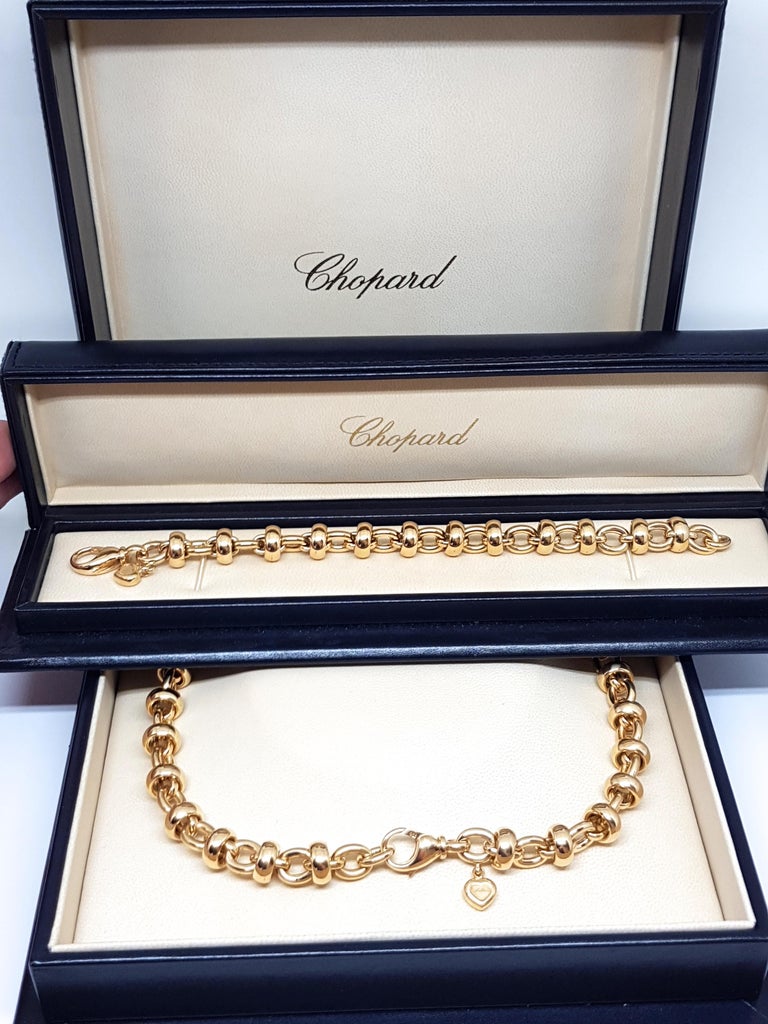 Chopard Les Chaines 18 Karat Yellow Gold Link Necklace Bracelet Set ...