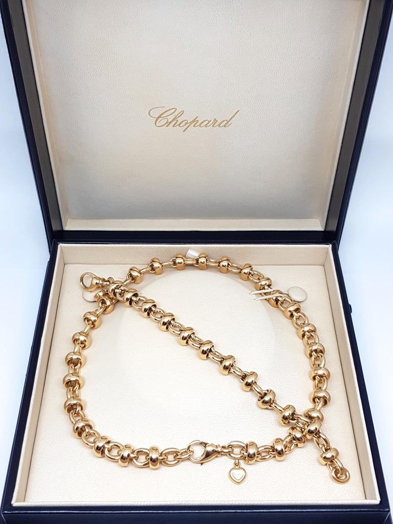 Chopard Les Chaines 18 Karat Yellow Gold Link Necklace Bracelet Set ...
