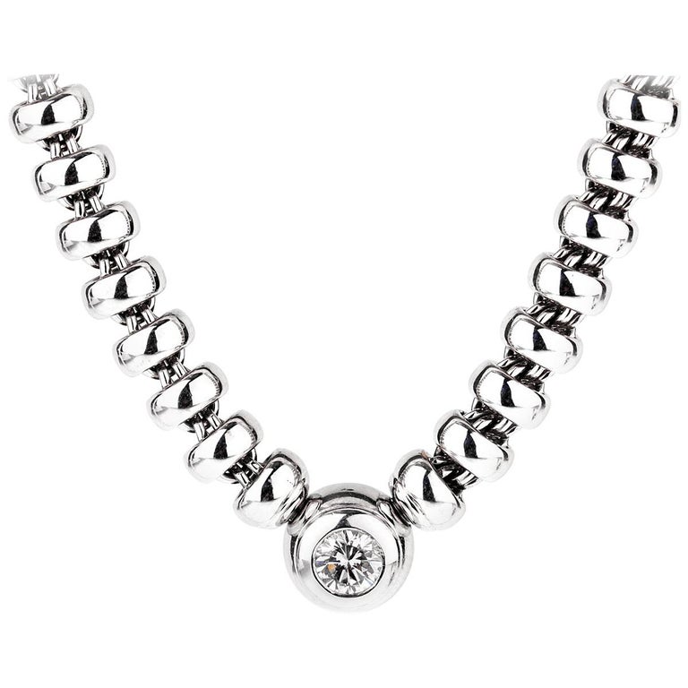 Chopard Les Chaines Diamond Solitaire White Gold Necklace at 1stDibs