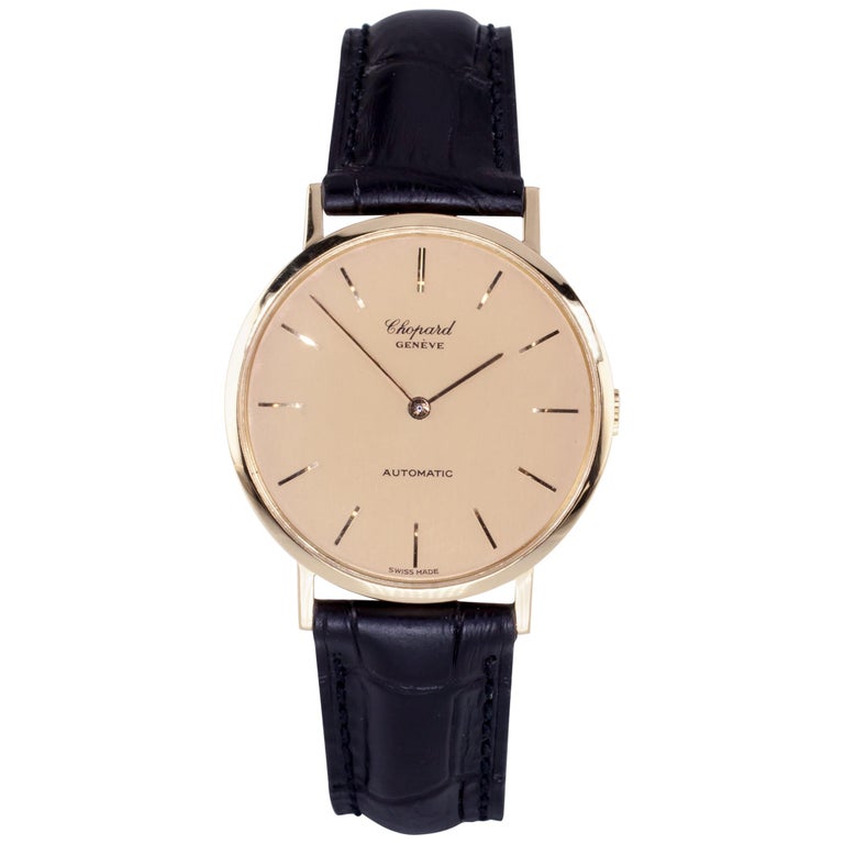 Chopard Montre habillée automatique ultra-mince en or jaune 18 carats ...