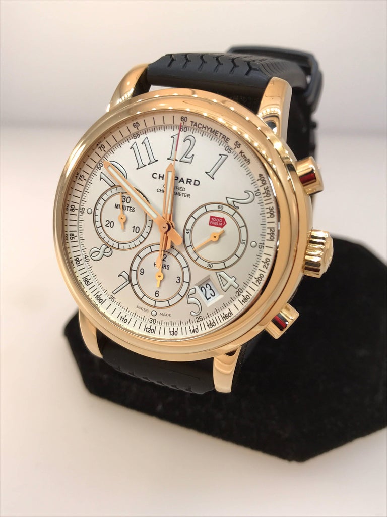Chopard Mille Miglia Rose Gold White Dial Automatic Chronograph Men's ...