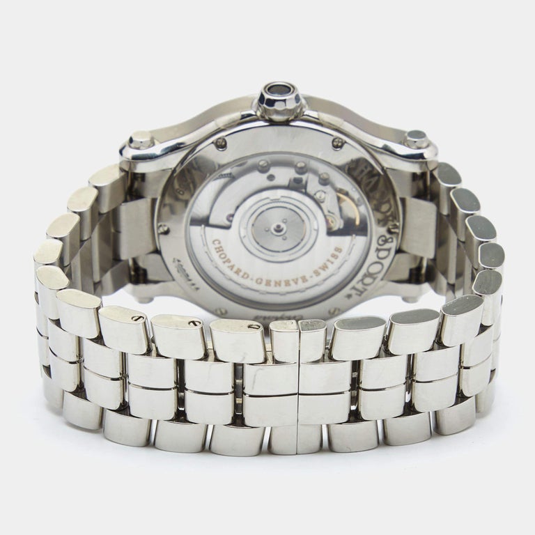 Chopard Pink Stainless Steel Diamond Happy Sport Women's Wristwatch 36 ...