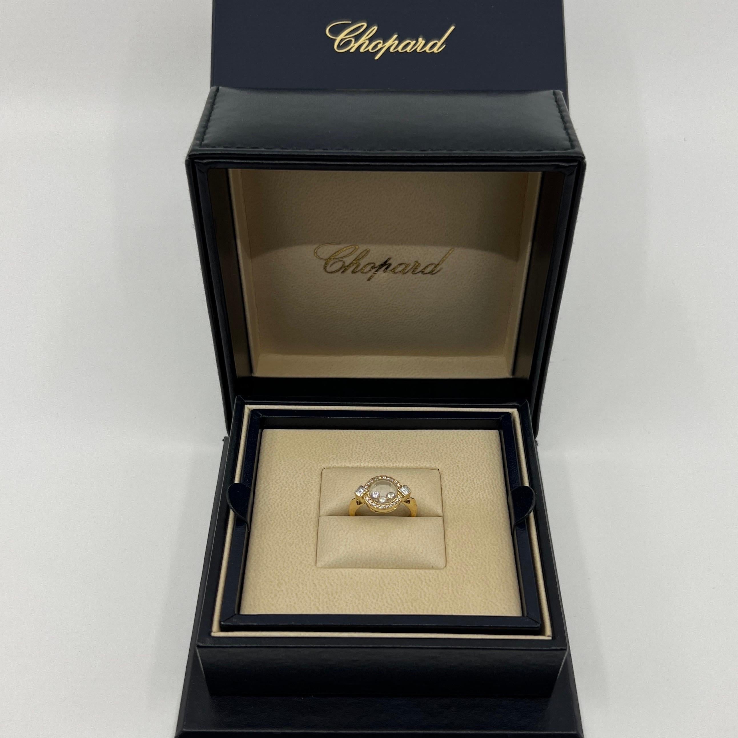 Chopard Rare Vintage Happy Diamonds 18k Yellow Gold Diamond Ring with ...