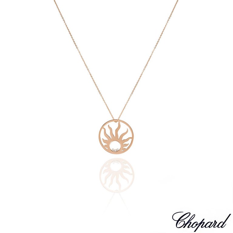Chopard Rose Gold Happy Diamonds Sun Pendant For Sale at 1stDibs