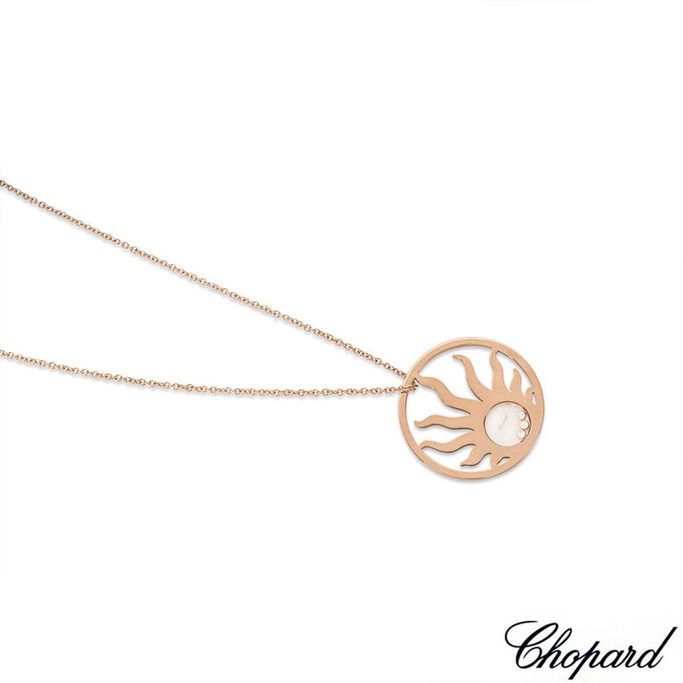 Chopard Rose Gold Happy Diamonds Sun Pendant For Sale at 1stDibs