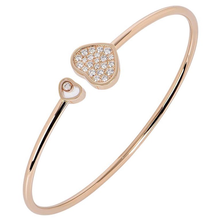 Chopard Rose Gold Happy Hearts Diamond Bangle at 1stDibs