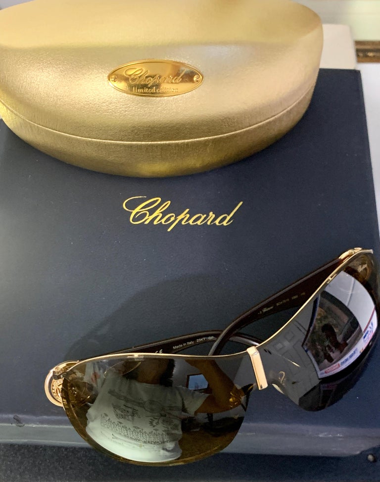 Chopard SCH 751S 0300 115 Rose Gold Women Sunglasses, Oversized at 1stDibs