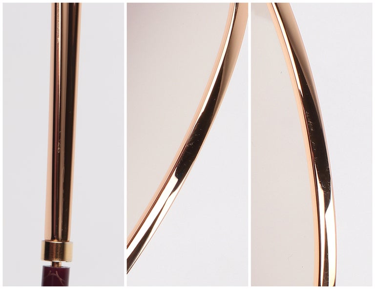 CHOPARD SCH 870S Rose Gold Plum Titanium Frame Aviator Sunglasses with ...