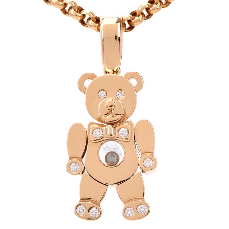 Chopard Teddy Bear Happy Diamonds Yellow Gold Pendant Necklace at ...